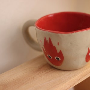 Calcifer Ceramic Mug Studio Ghibli Gifts, Pottery Mug, Handmade Gift ...