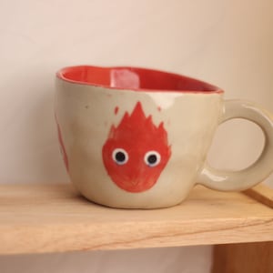 Calcifer Ceramic Mug Studio Ghibli Gifts, Pottery Mug, Handmade Gift ...