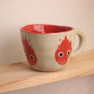 Calcifer Ceramic Mug Studio Ghibli Gifts, Pottery Mug, Handmade Gift ...