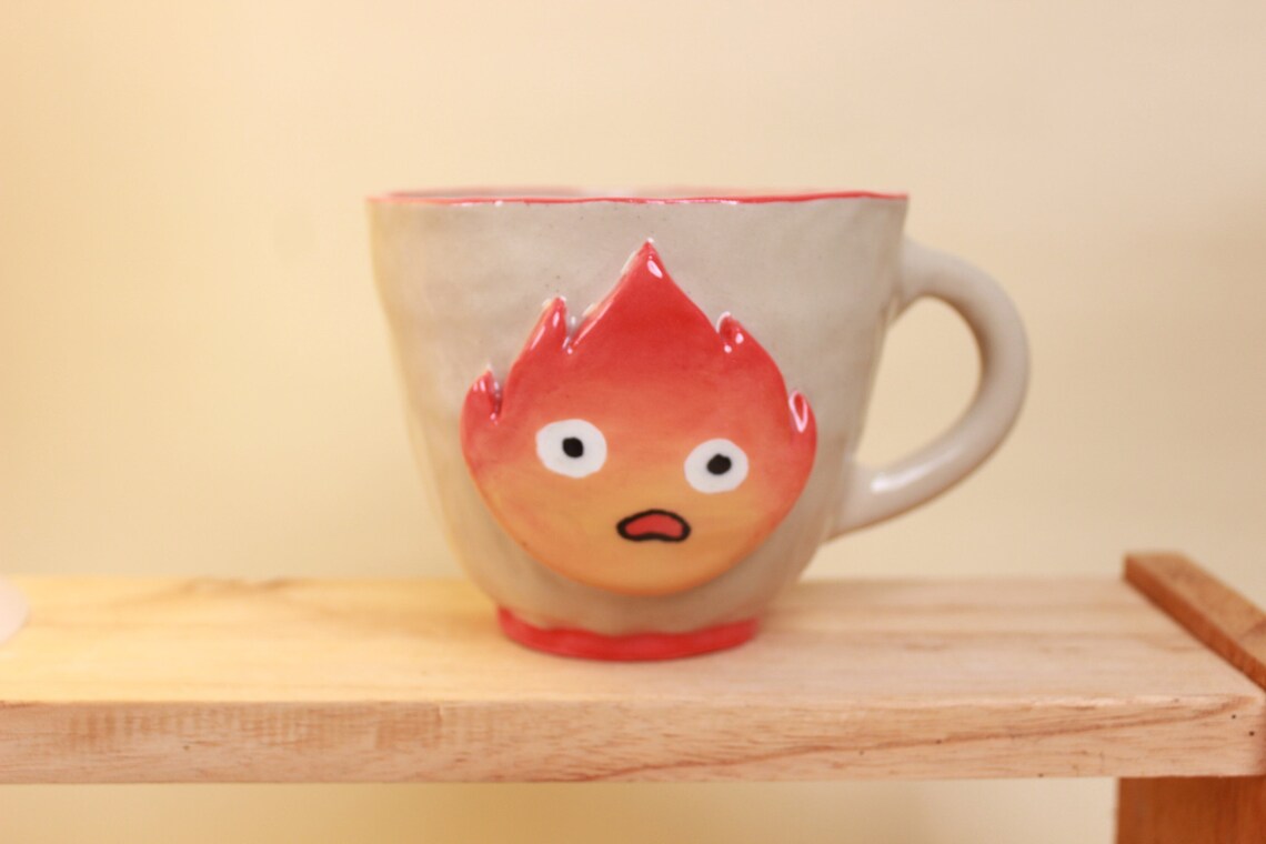 Calcifer Howl Moving Castle Mug, Studio Ghibli Mug, Unique Ceramic Mug ...