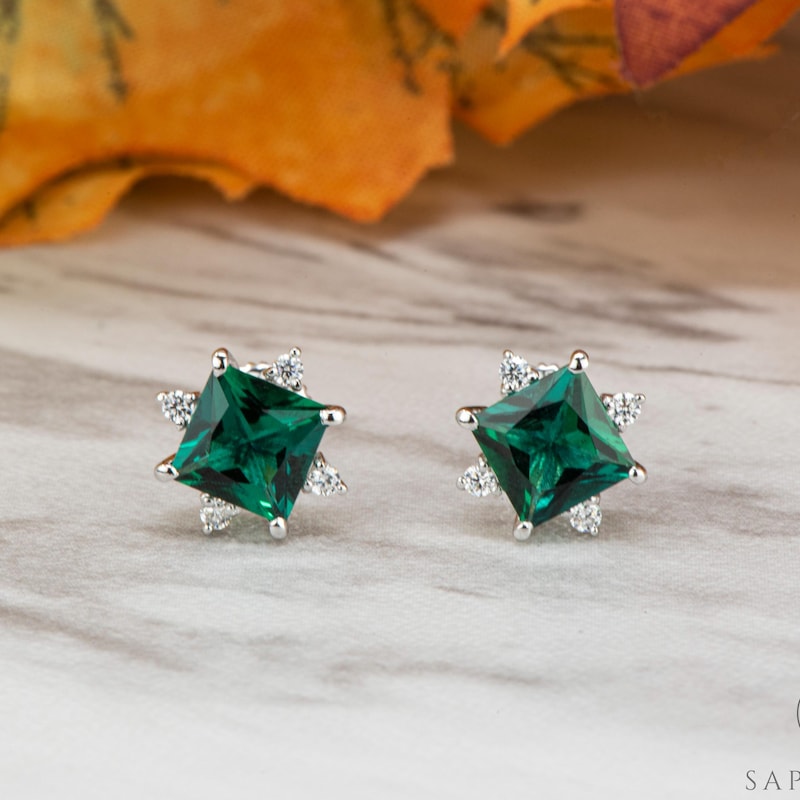 Lab Grown Earrings Square - Etsy