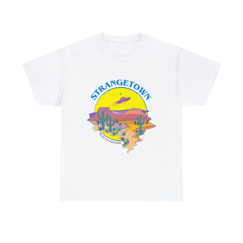 Strangetown the Sims 2 Alien T-shirt UFO Western Design Heavy Cotton ...