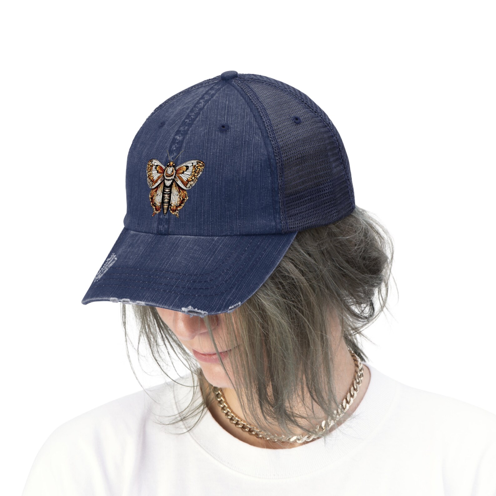 Embroidered Moth Trucker Hat - Etsy