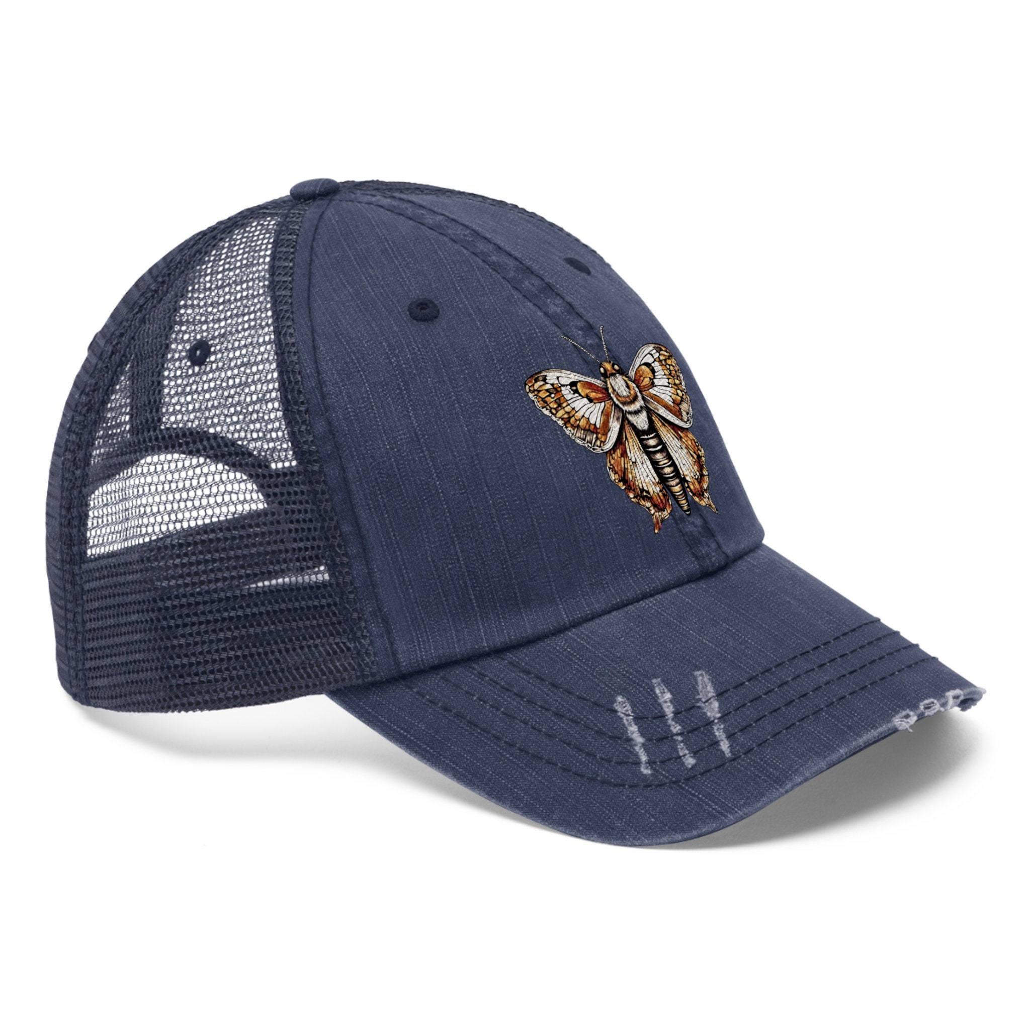 Embroidered Moth Trucker Hat - Etsy