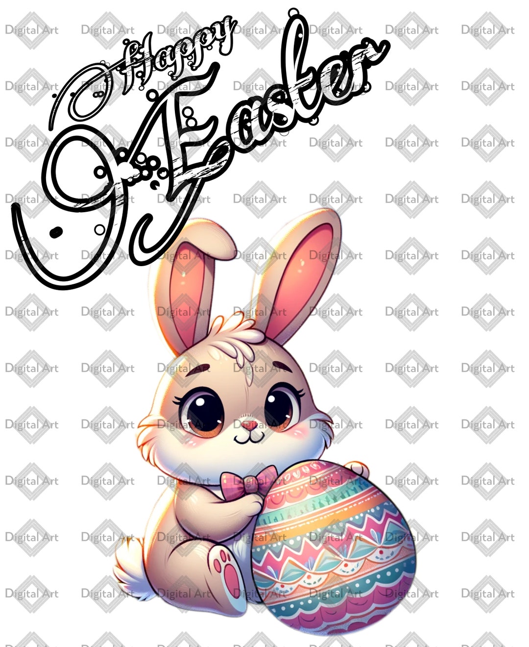 Cute Easter Bunny SVG & PNG Download - Adorable Bunny Holding Easter ...