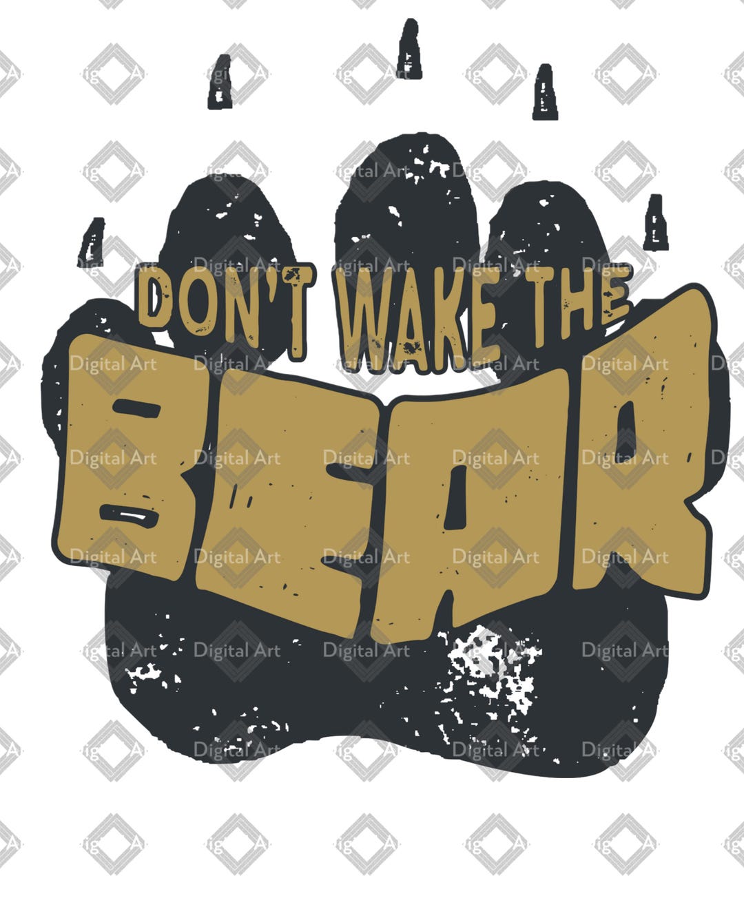 Don't Wake the Bear SVG & PNG - Humorous Bear Paw Print Graphic ...