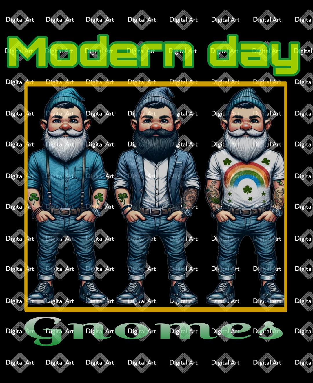 Modern Day Gnomes SVG & PNG - Stylish, Cool Gnomes for St. Patrick's ...