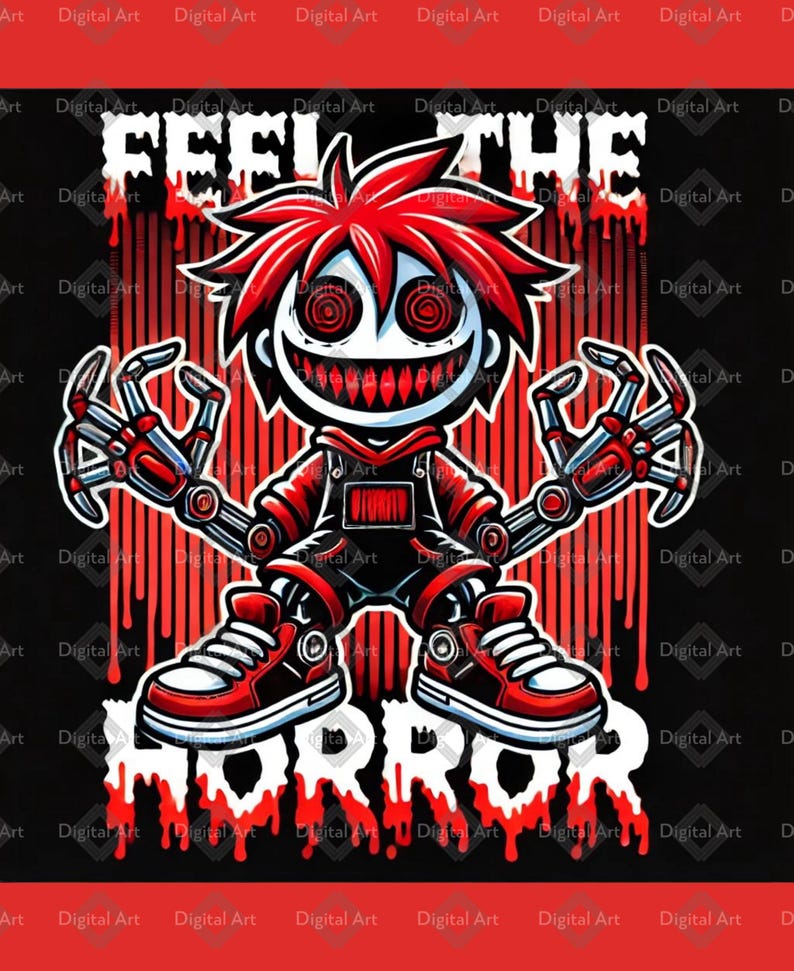 Feel the Horror SVG & PNG Sinister Robot Character Clipart for ...