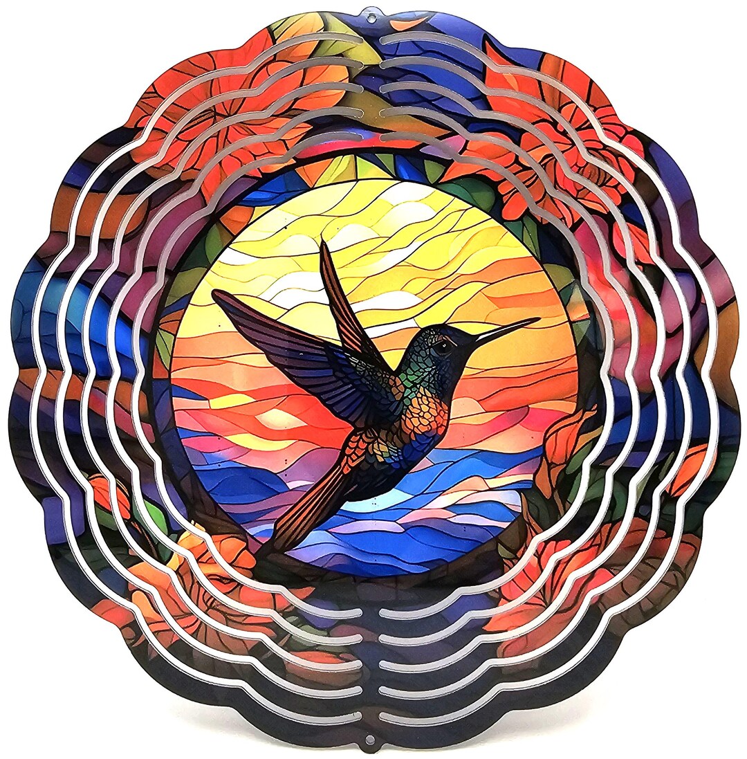 Bird Wind Spinner, 8 Inches Round, Aluminum Double Sided, Wind Powered ...