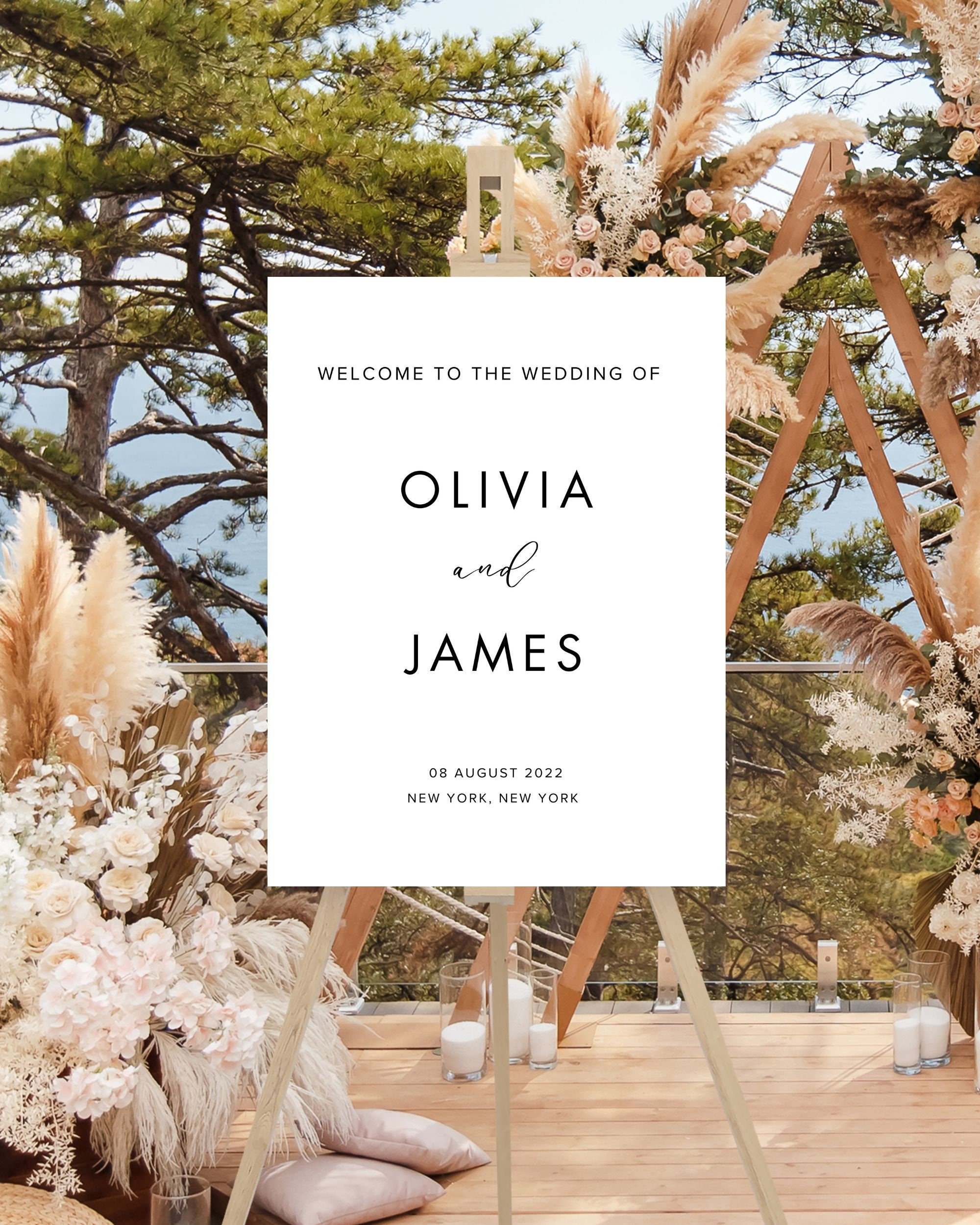 Modern Wedding Welcome Sign, Wedding Sign Modern, Modern Wedding Sign ...