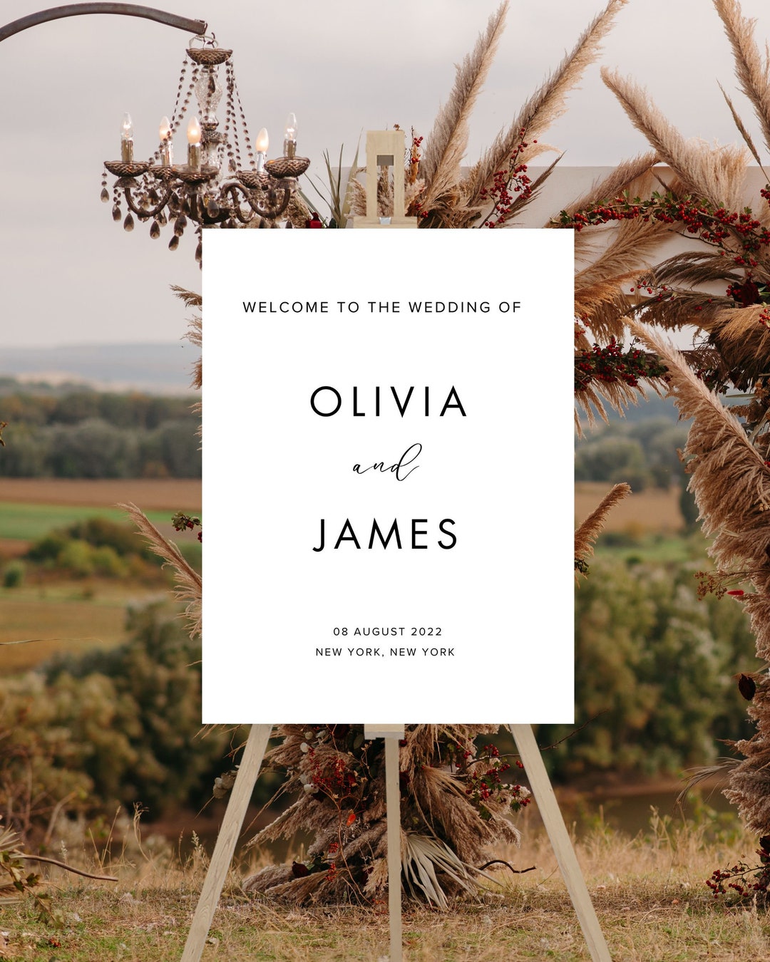 Modern Wedding Welcome Sign, Wedding Sign Modern, Modern Wedding Sign ...