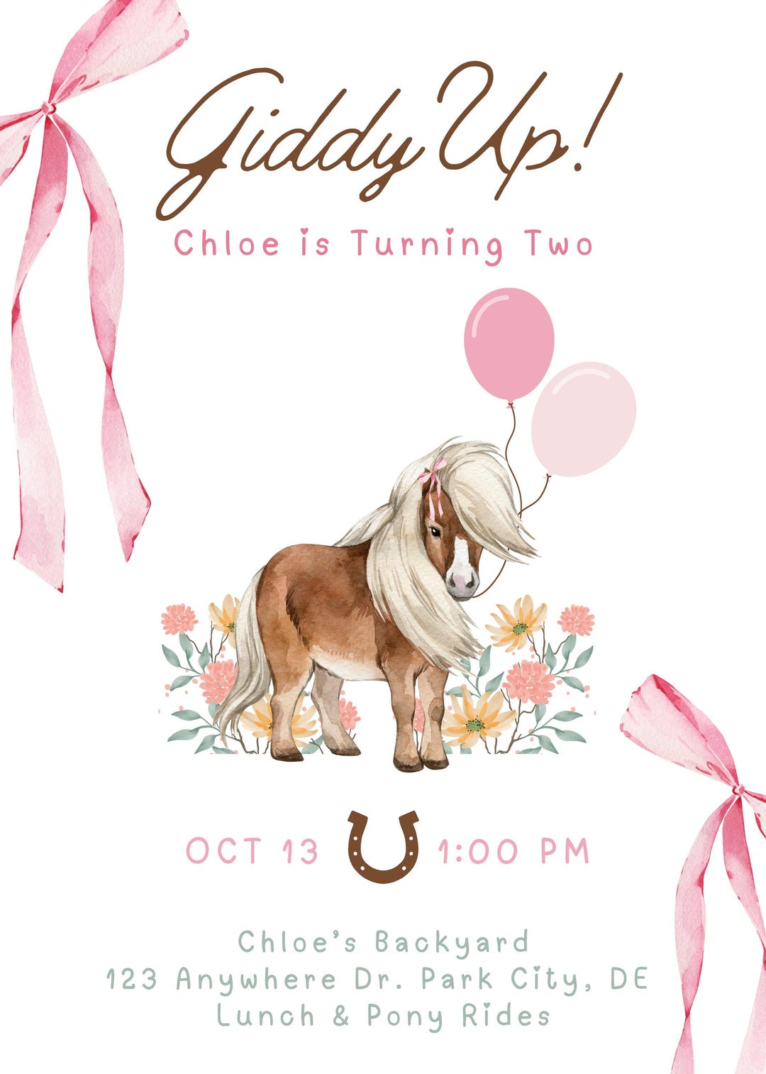 Giddy Up! Birthday Party Invite (digital Download) - Etsy