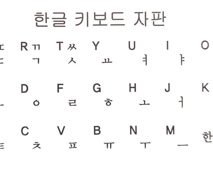 Korean Keyboard Stickers, Hangul Decals, English to Korean Keycap ...