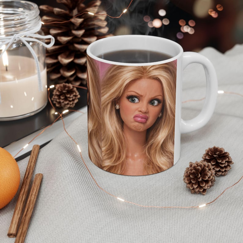 Blonde Doll Face Mug | Sassy Expression Ceramic Mug - Etsy Canada