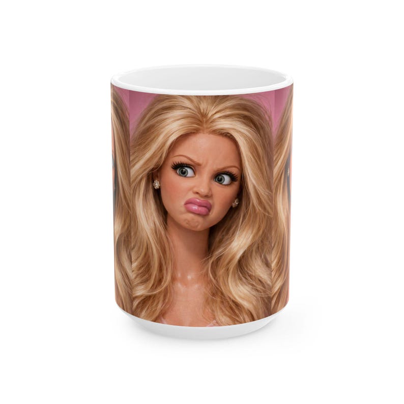 Blonde Doll Face Mug | Sassy Expression Ceramic Mug - Etsy Canada