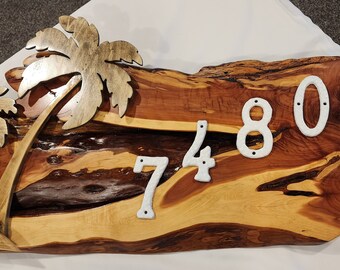 Natural Live Edge Maple Burl Wood Address Signs - Etsy