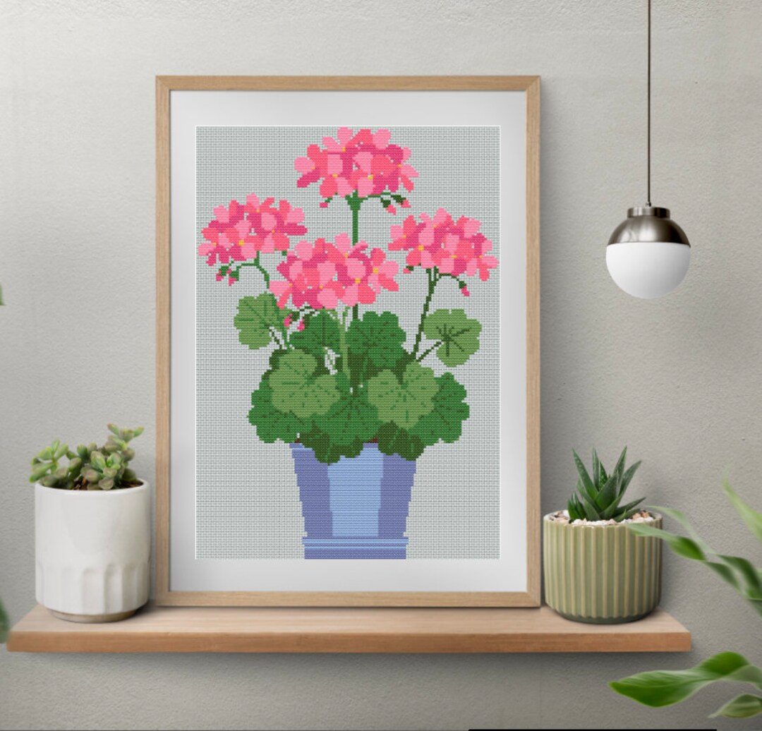 Pink Sardinia Flowers Pdf Pattern for Cross Stitch - Etsy