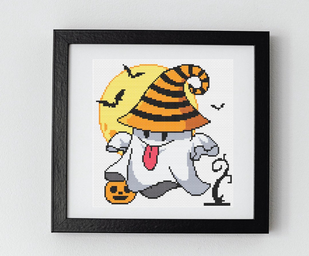 Halloween Cute Ghost Cross Stitch Pattern Pdf - Etsy