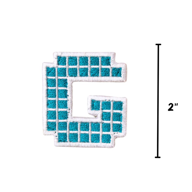 Alphabet Velcro letter a to h Pixel Font Embroidery Hook and Loop ...