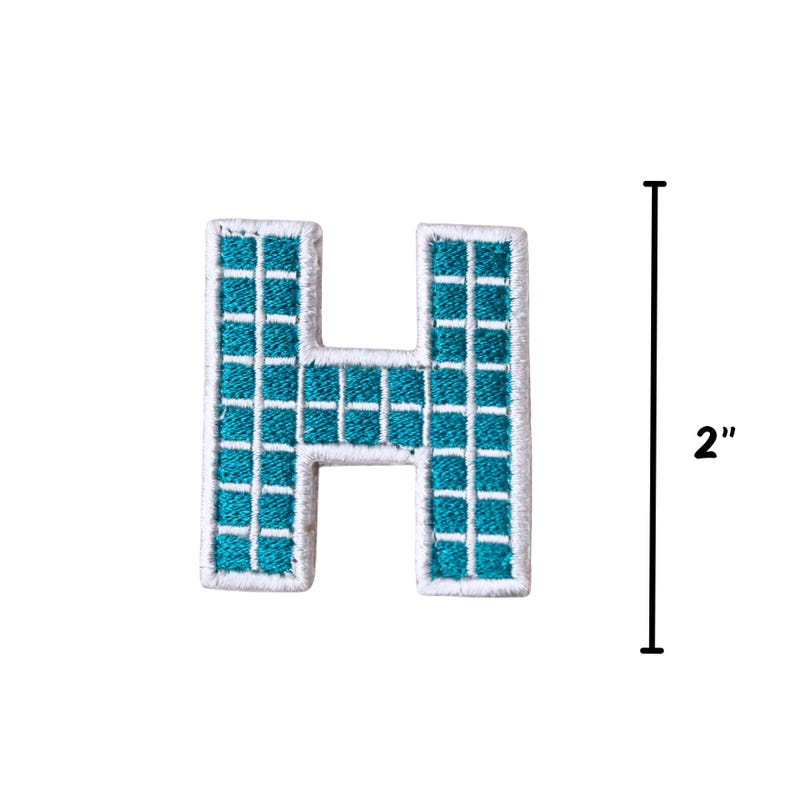 Alphabet Velcro letter a to h Pixel Font Embroidery Hook and Loop ...