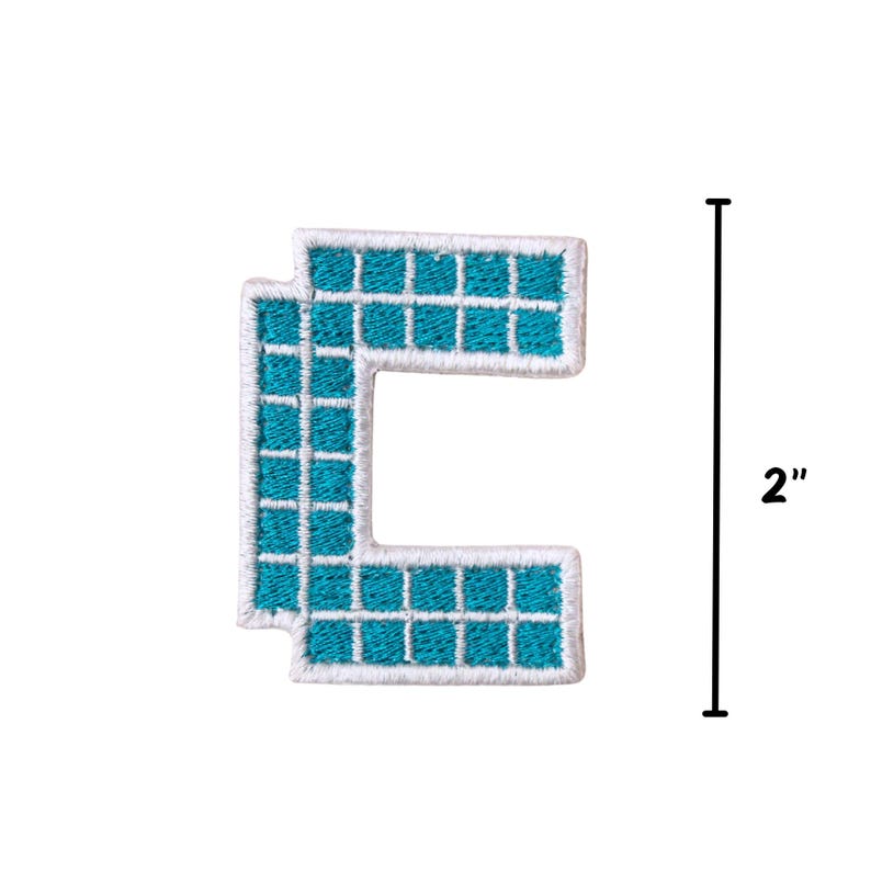 Alphabet Velcro (letter "a" to "h") Pixel Font Embroidery Hook and Loop ...
