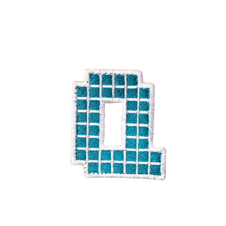 Alphabet (letters "q" to "z") Pixel Style Embroidery Hook and Loop ...