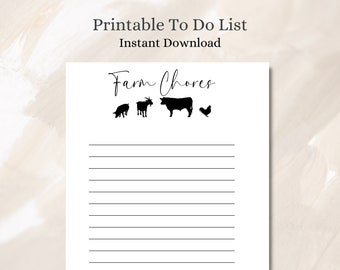 Farm Chores to Do List Farmhouse to Do Checklist homestead Checklist - Etsy