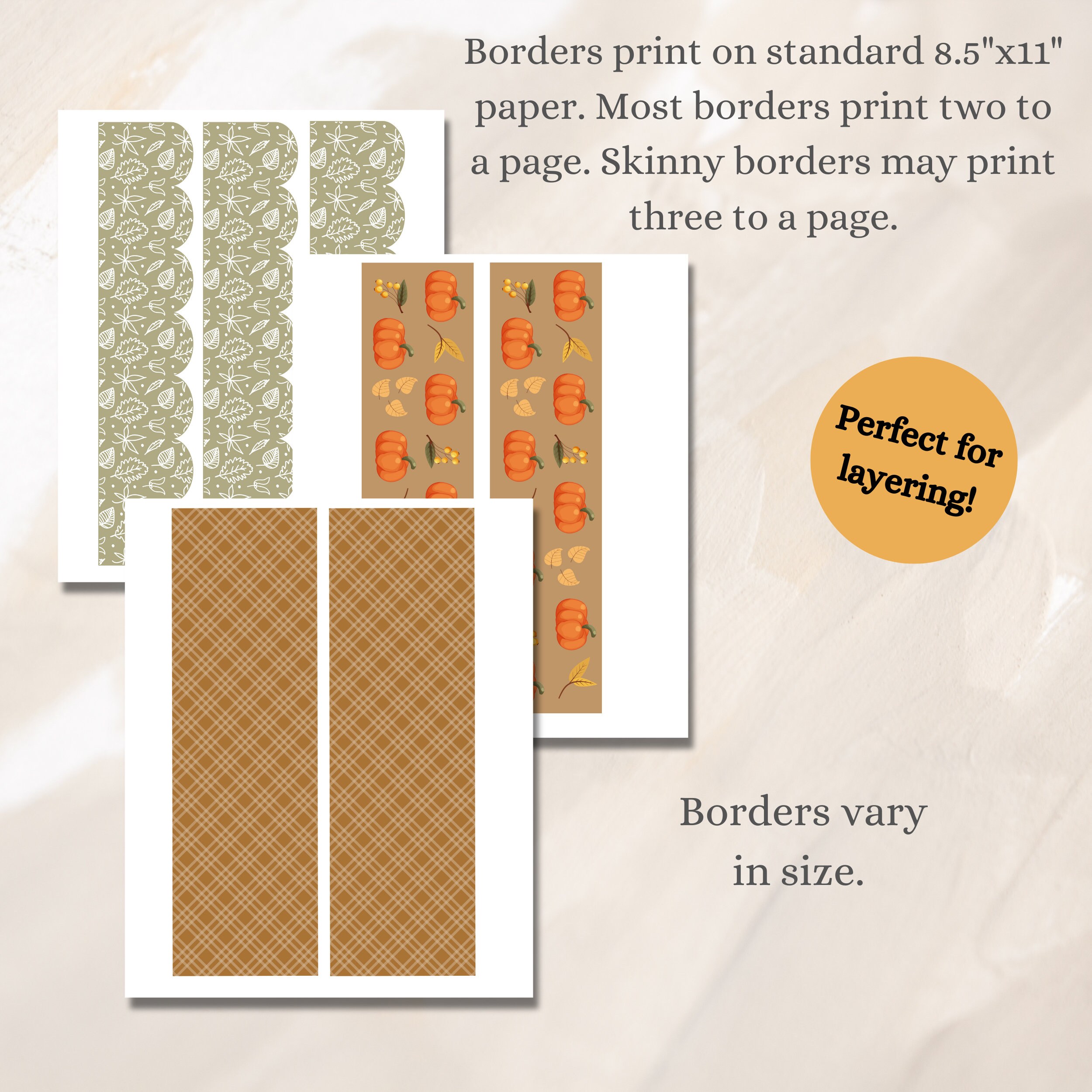 Fall Bulletin Board Borders - Etsy
