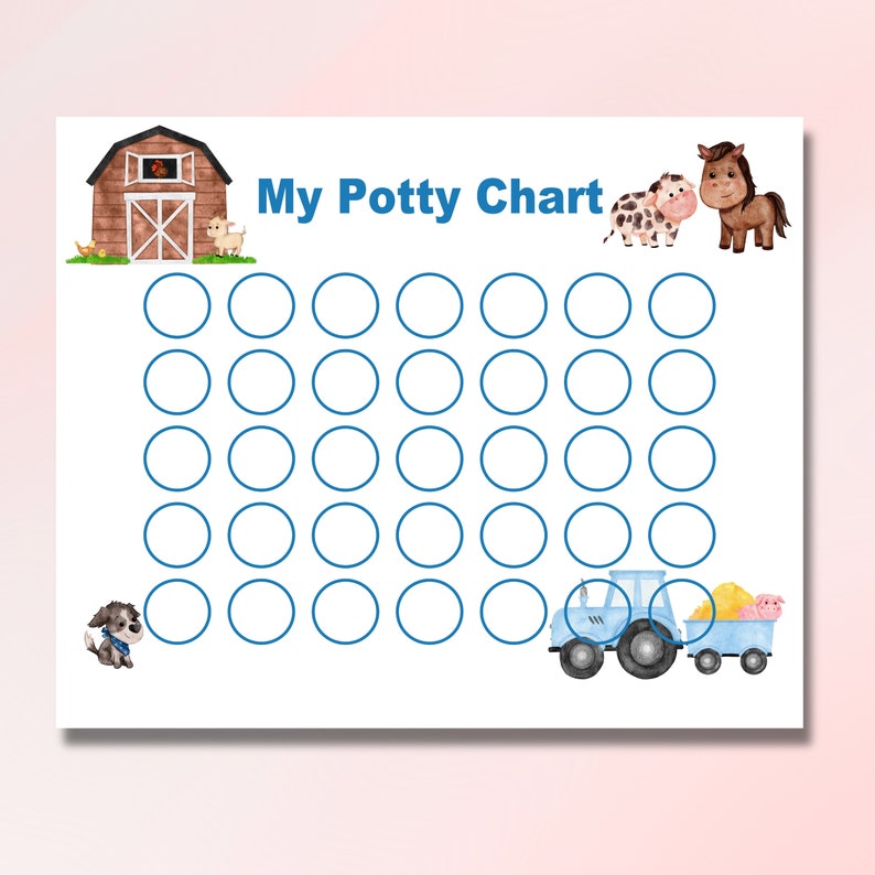 Blue Farm Potty Chart - Etsy