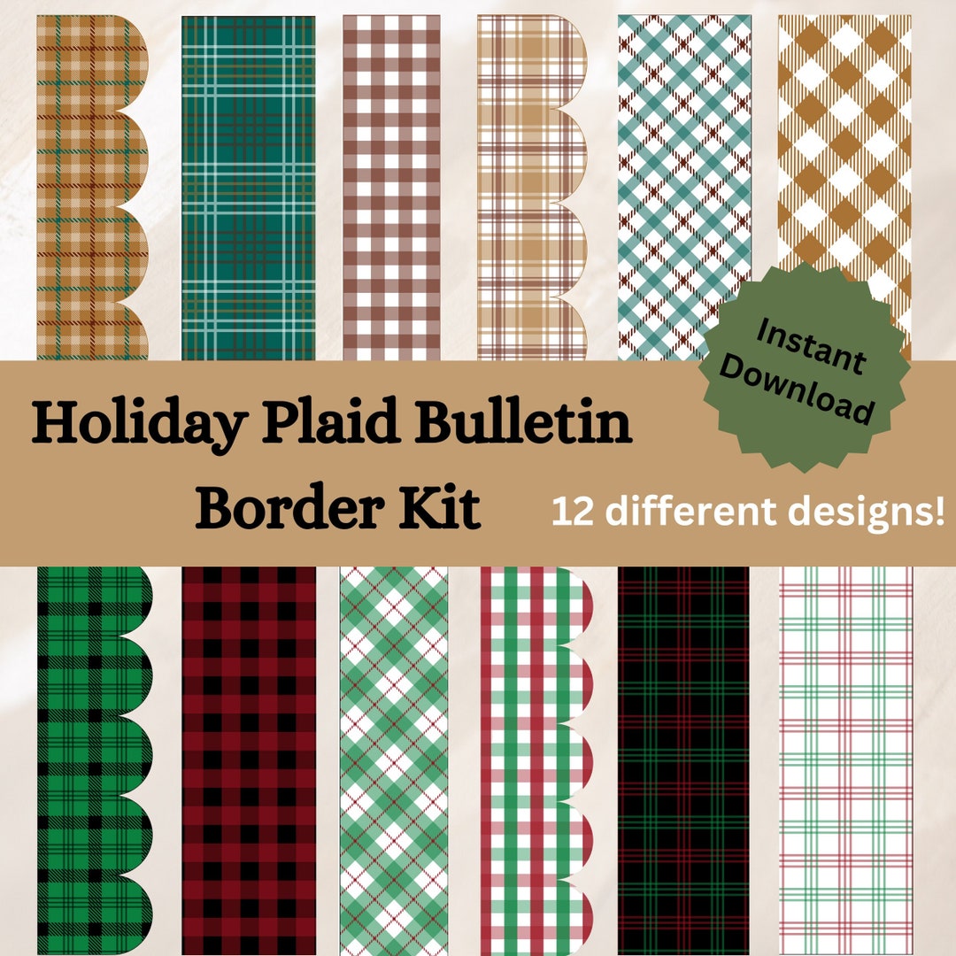 Holiday Plaid Bulletin Border Kit - Etsy