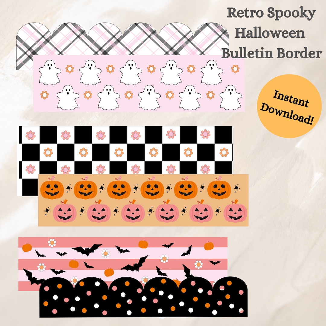 Retro Spooky Halloween Borders - Etsy