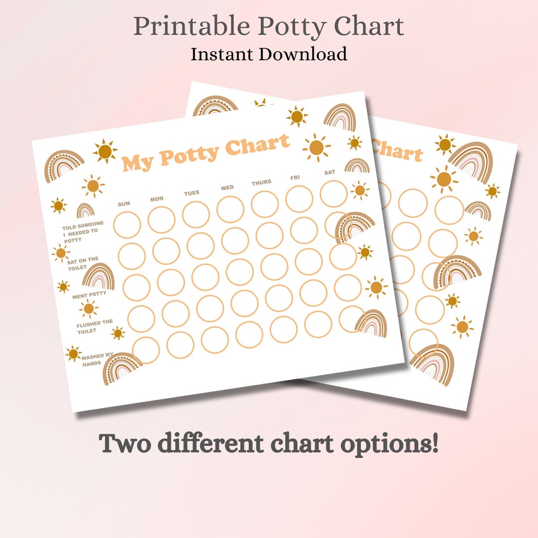 Boho Rainbow Potty Chart - Etsy