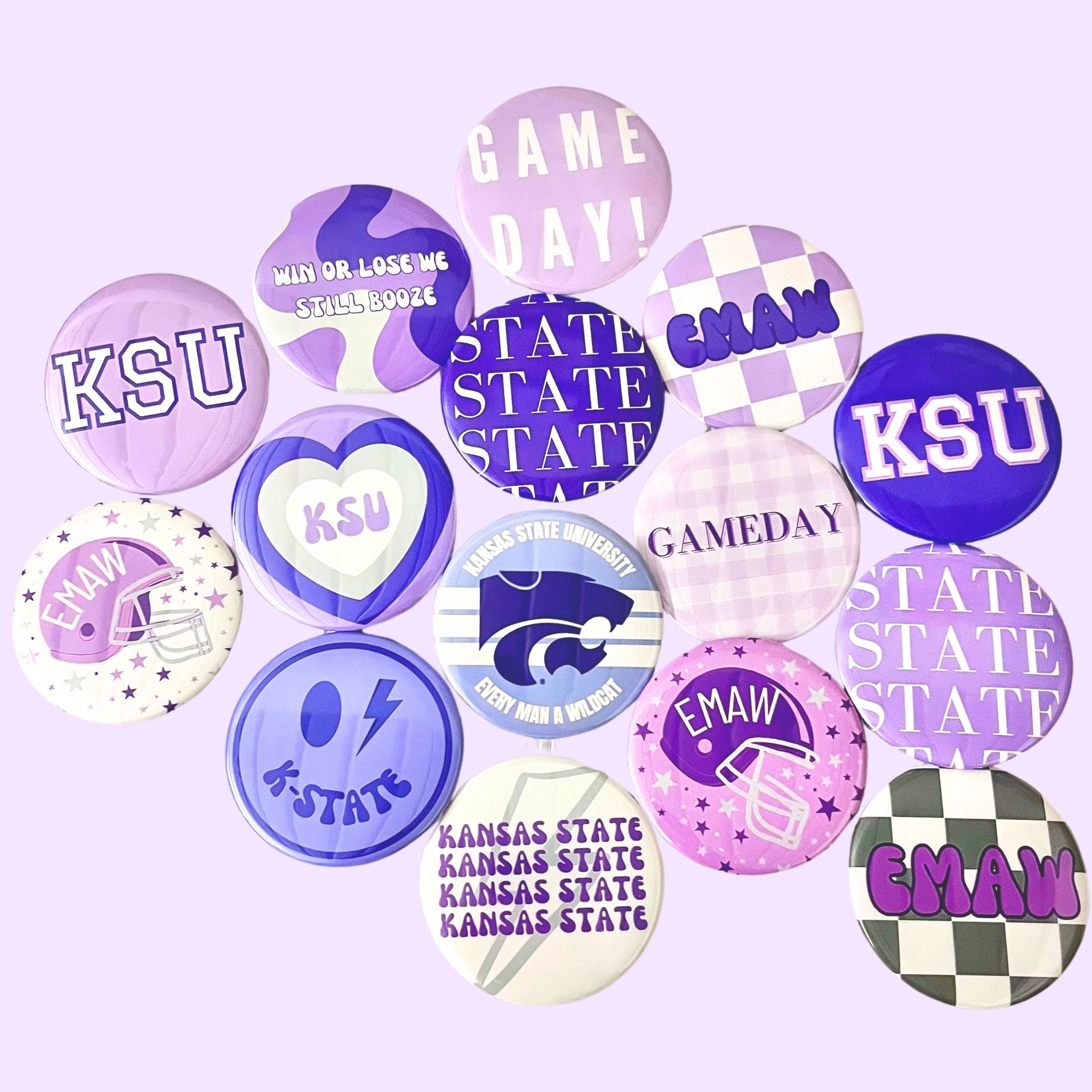 KSU Gameday Buttons 4 Pack - Etsy