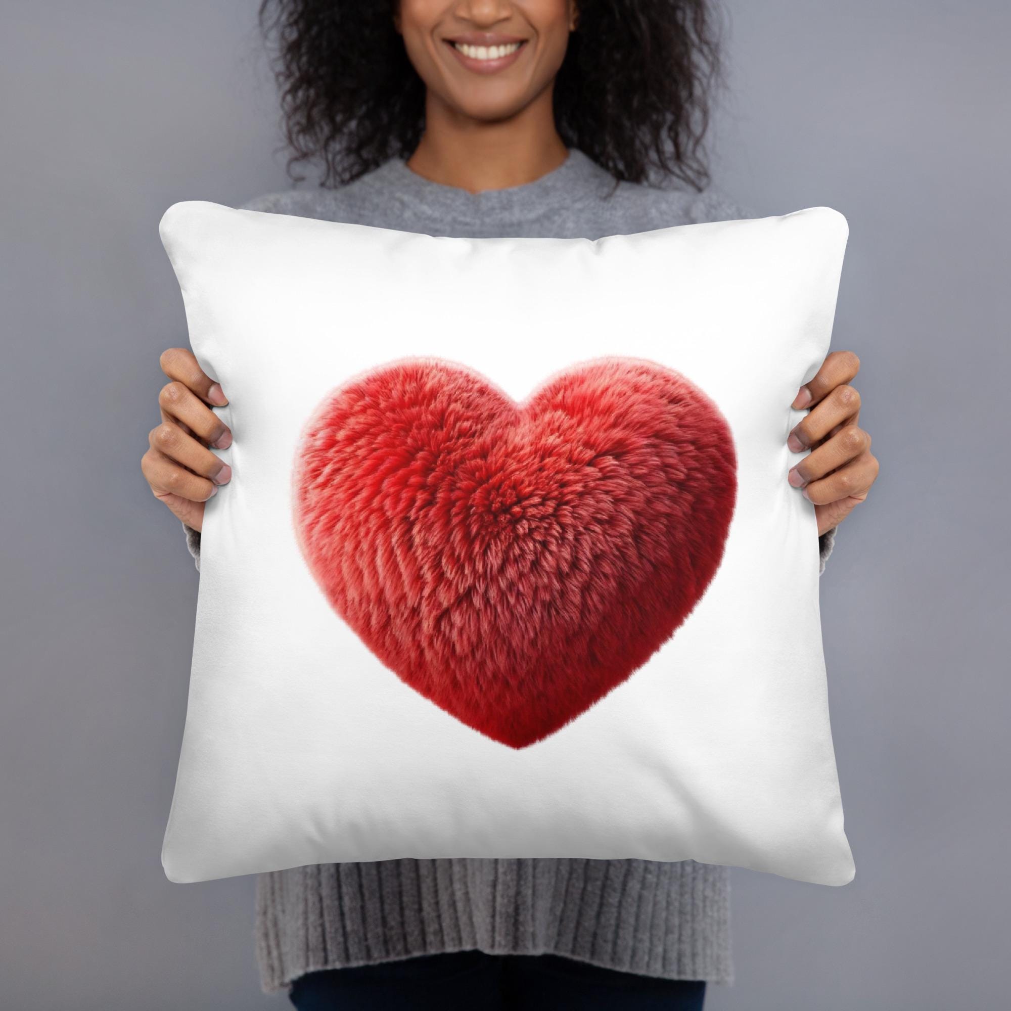 Red Heart Throw Pillow - Charming Home Decor, Comfy & Sweet Touch for ...