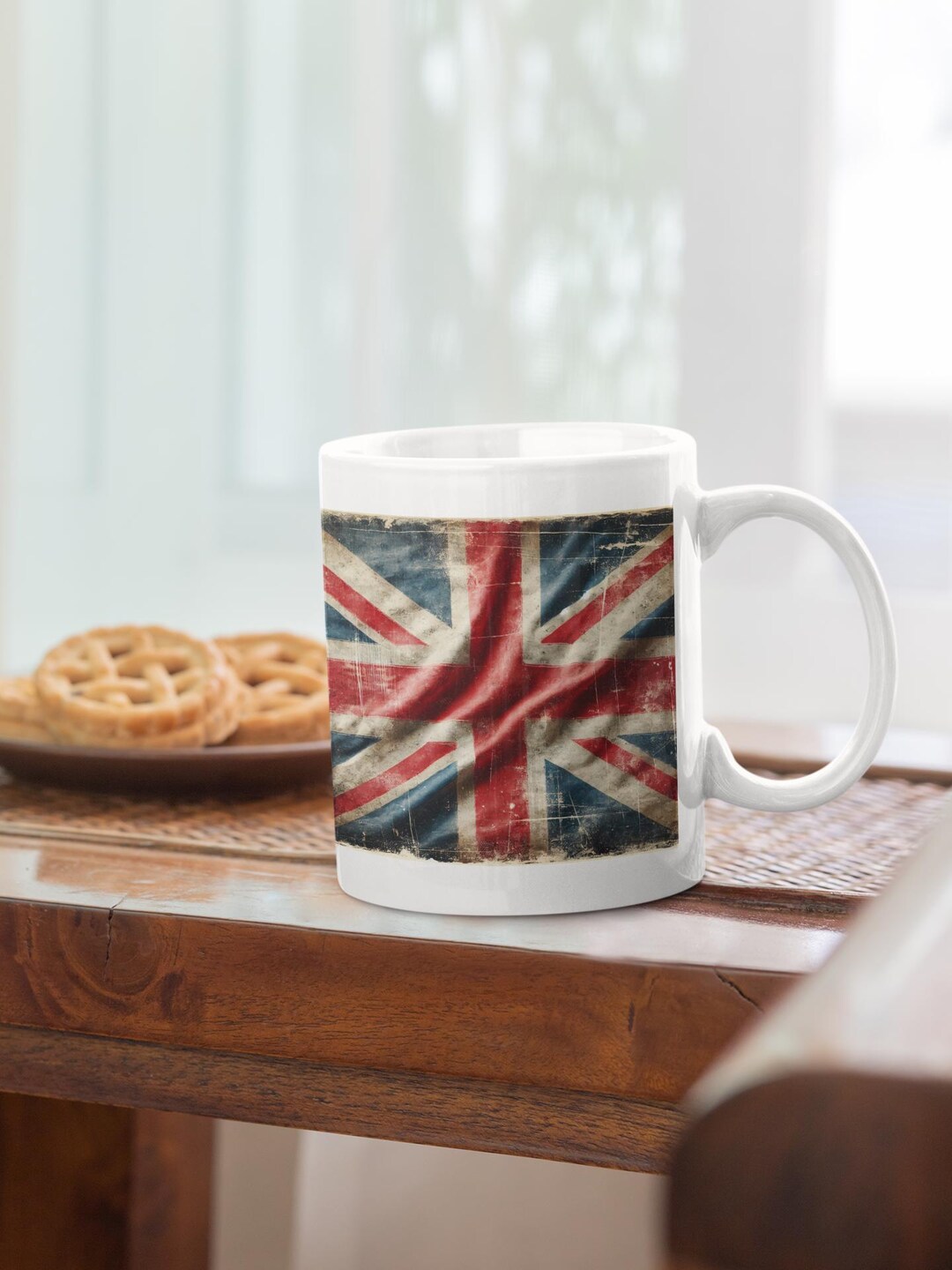 Vintage Union Jack Mug With Big Ben Design – Rustic UK Flag Ceramic ...