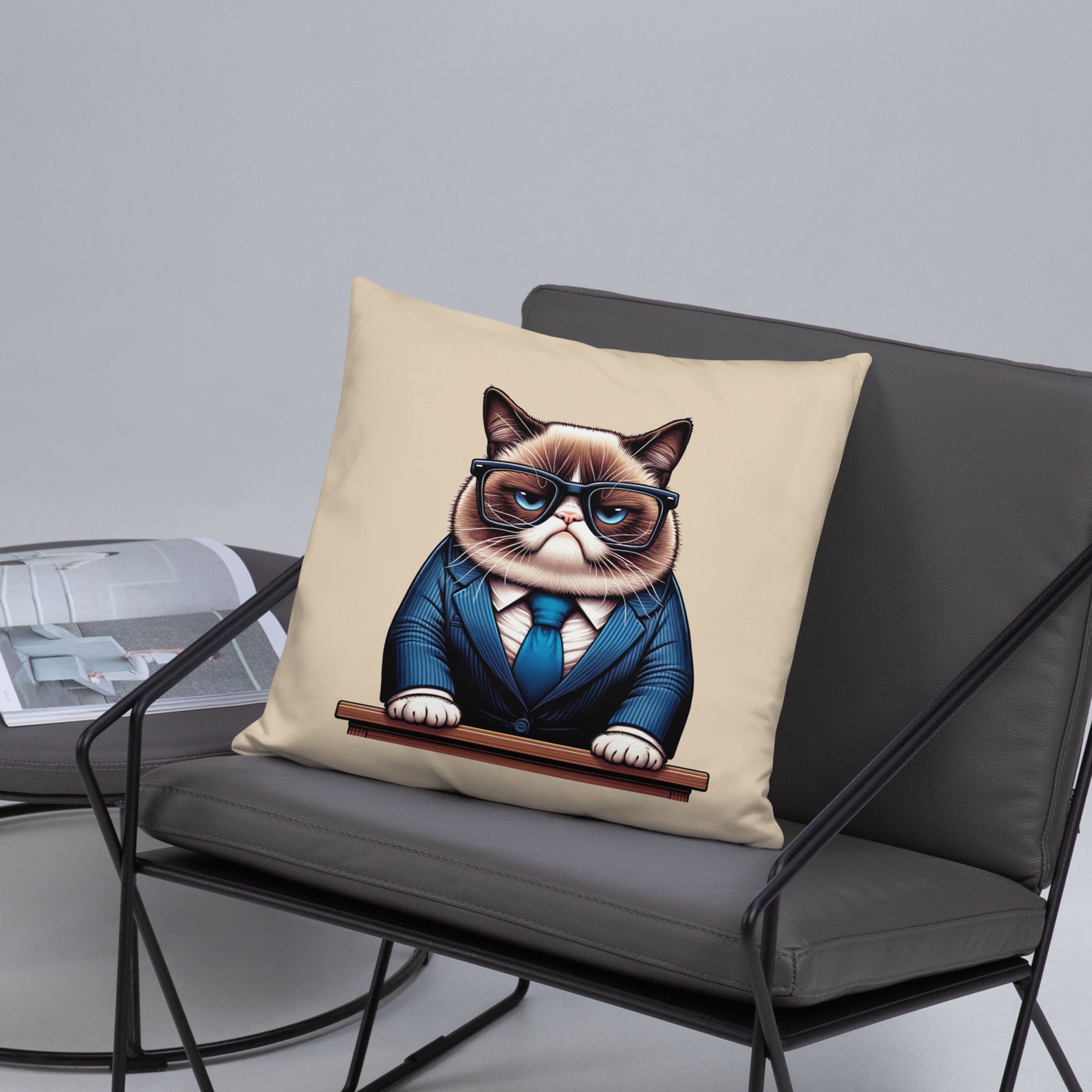 Funny Boss Cat Pillow: Quirky Office Decor Throw Pillow - Etsy