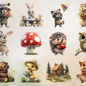 Woodland Spring Clipart Spring Animals PNG Woodland Clipart Forest ...