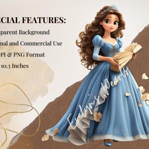 Princess Clipart Blue Princess PNG Fairy Tale Clipart Children Party ...