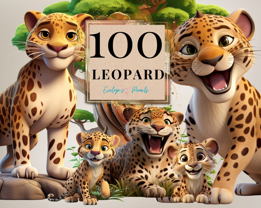 Leopard Clipart Jaguar PNG Animal Clipart Safari Animal PNG Cartoon ...