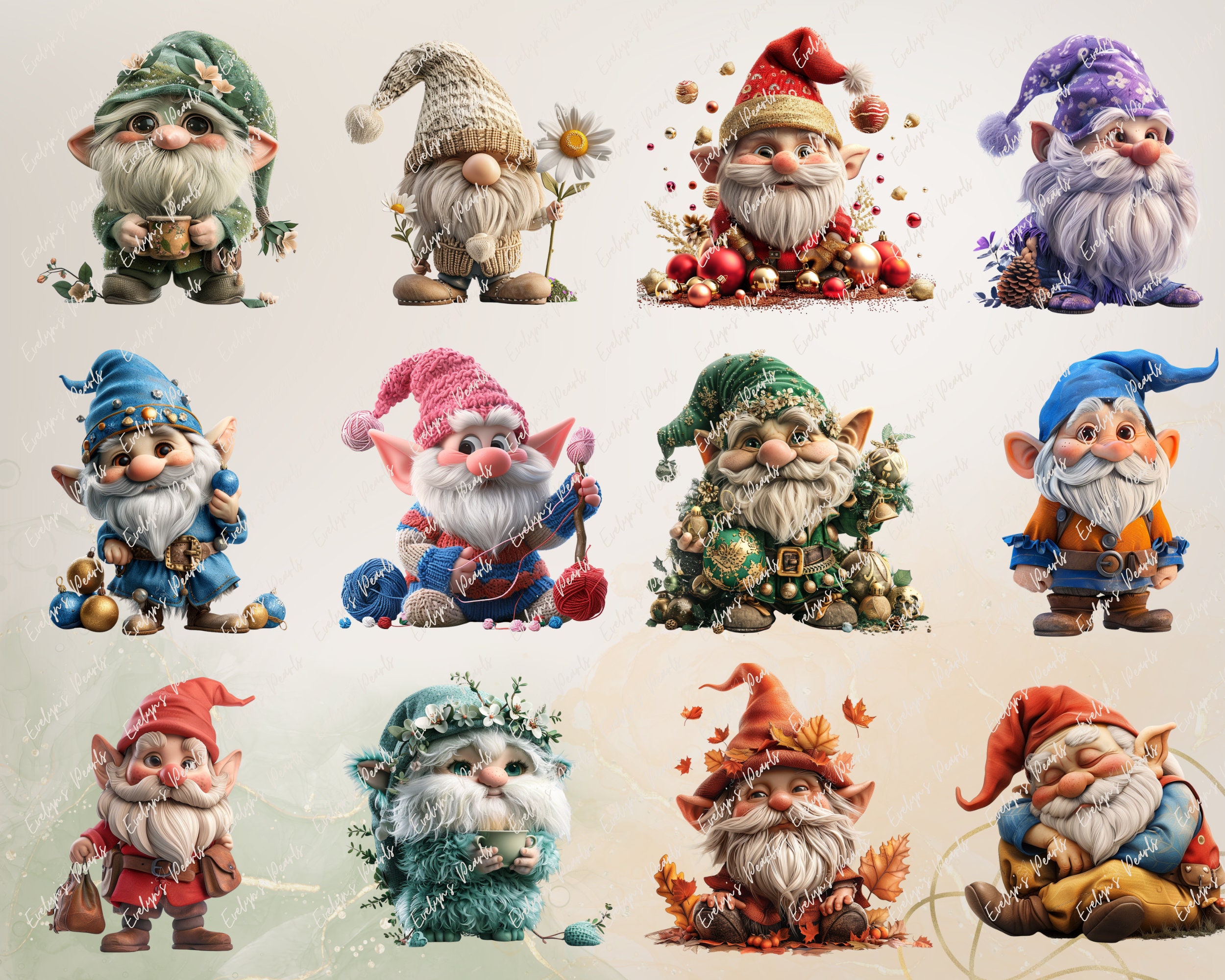 Gnome Clipart Cute Gnome PNG Magical Clipart Children's Party PNG Fairy ...