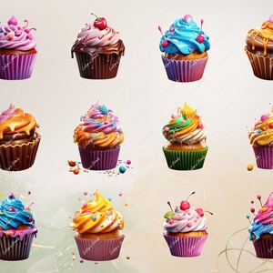 Cupcake Clipart Mix Cupcakes Clipart Cute Cupcake PNG Food Clipart ...
