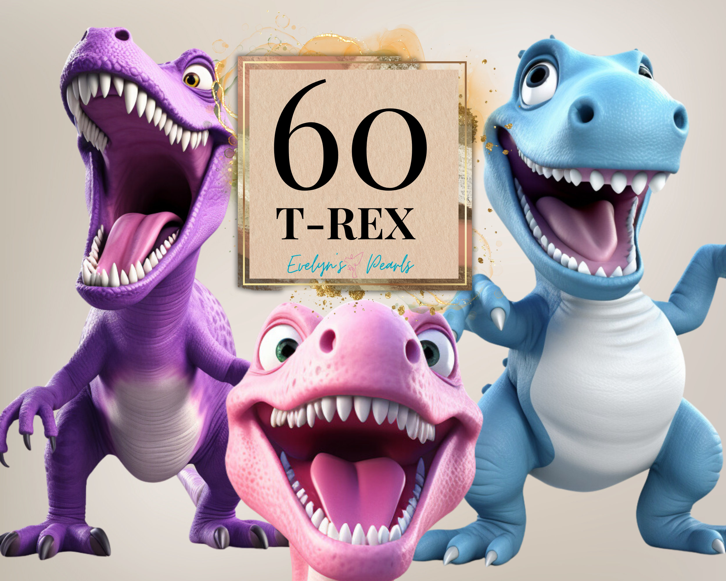 T-rex Clipart Dinosaur Clipart Cute T-rex PNG Cute Animal Clipart ...