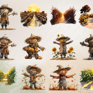 Scarecrow Clipart Friendly Scarecrow PNG Pumpkin Clipart Fall PNG ...