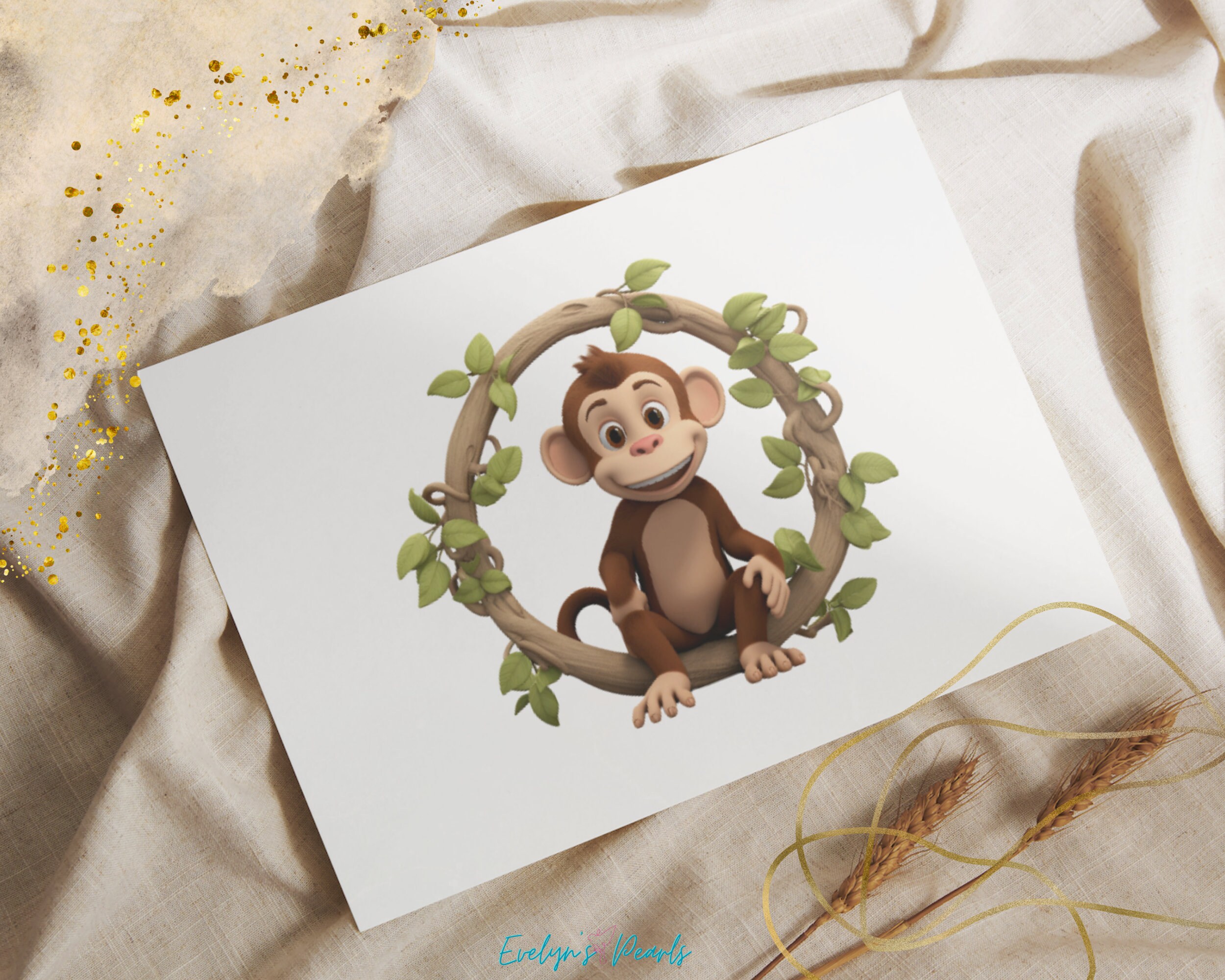 Monkey Clipart Cute Monkey PNG Safari Animal Clipart Jungle PNG Clipart ...