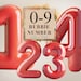 Red Bubble Numbers Clipart 3D 0-9 Red Numbers PNG Planner Clipart ...