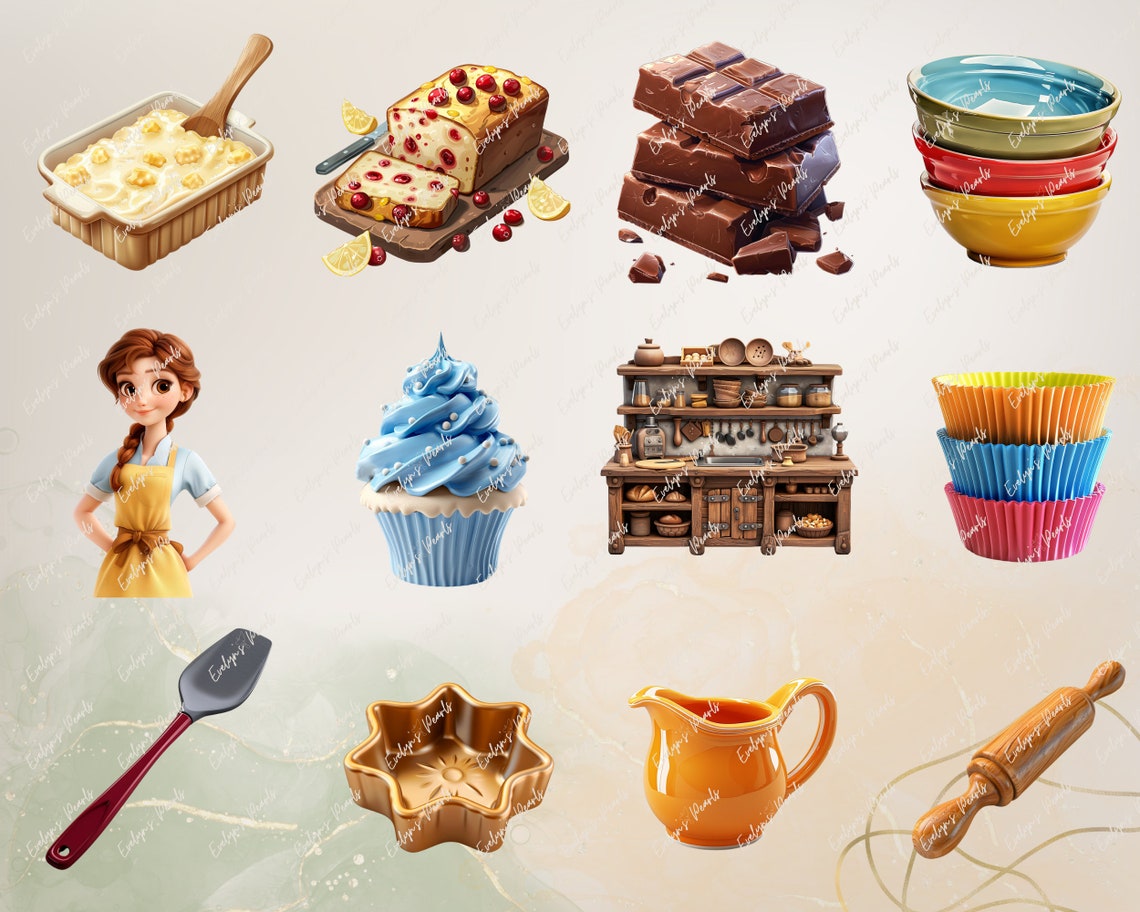 Baking Clipart Desserts PNG Cake Clipart Cupcake PNG Baker Clipart ...