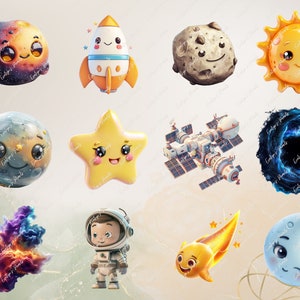 Space Clipart Planets PNG Astronaut Clipart Shooting Star PNG Sky ...