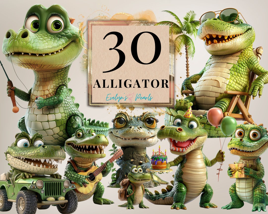 Alligator Clipart Cute Alligator PNG Safari Animal Clipart Jungle PNG ...