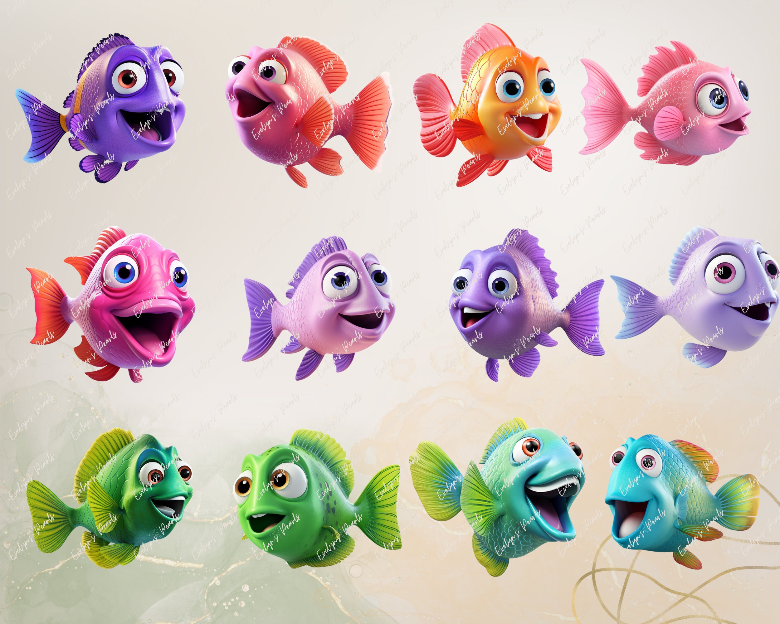 Fish Clipart Sea Life PNG Sea Creature Clipart Under the Ocean Clipart ...