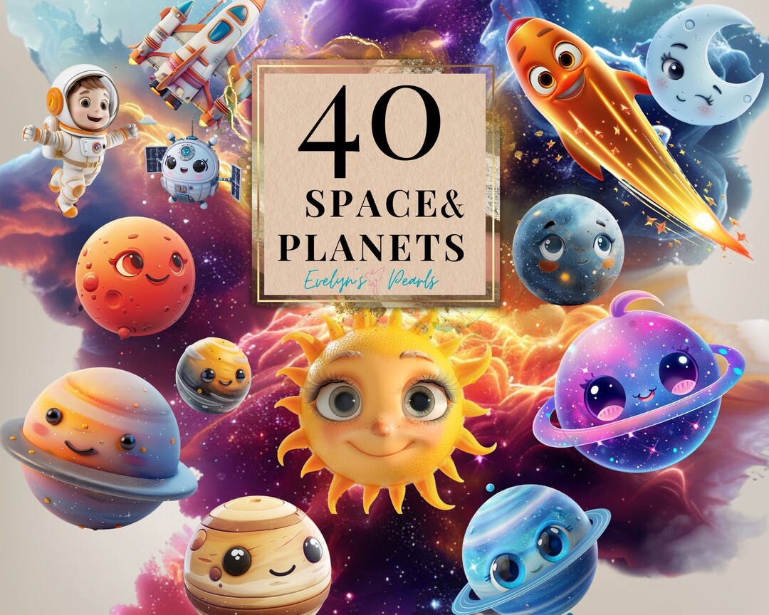 Space Clipart Planets PNG Astronaut Clipart Shooting Star PNG Sky ...